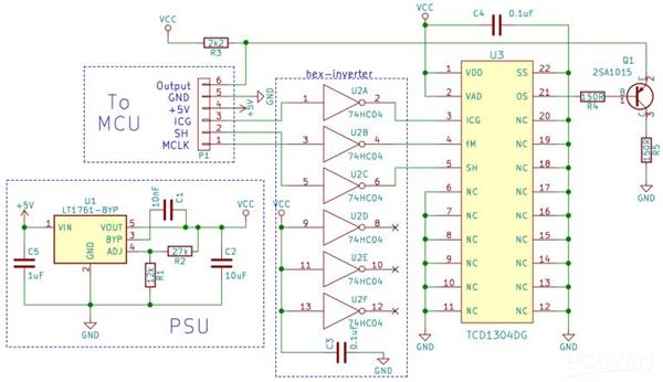 TCD1304 PCB with LDO for STM32 boards - Share Project - PCBWay