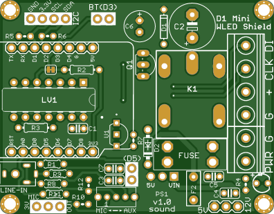 WLED wemos shield with sound reactive circuit - Share Project - PCBWay