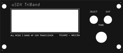 uSDX TriBand – 3 band SDR All Mode QRP Transceiver #5 FRONT face plate ...