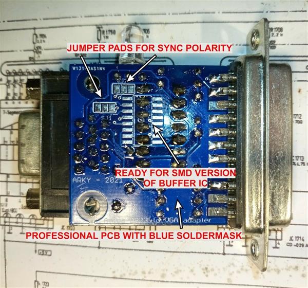 Professional Amiga Video RGB DB23 to VGA/SVGA adapter with buffered HV ...