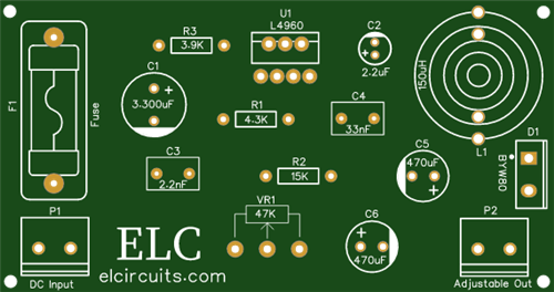 Adjustable Switching Power Supply 5.1 to 40V, 2.5 Amp using L4960 ...