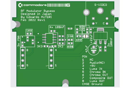 Commodore 16 (C16) RF modulator replacement - Share Project - PCBWay